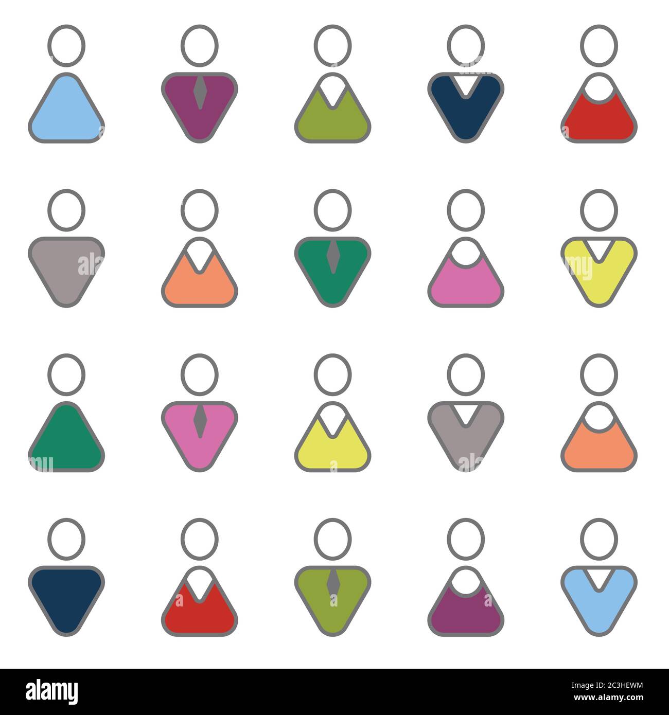 Set of 20 people icons. Modern, simple and colorful Stock Photo - Alamy