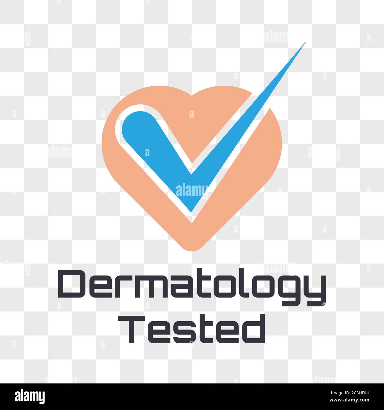 Dermatology Tested Logo For Cosmetic Product Vector Illustration Stock