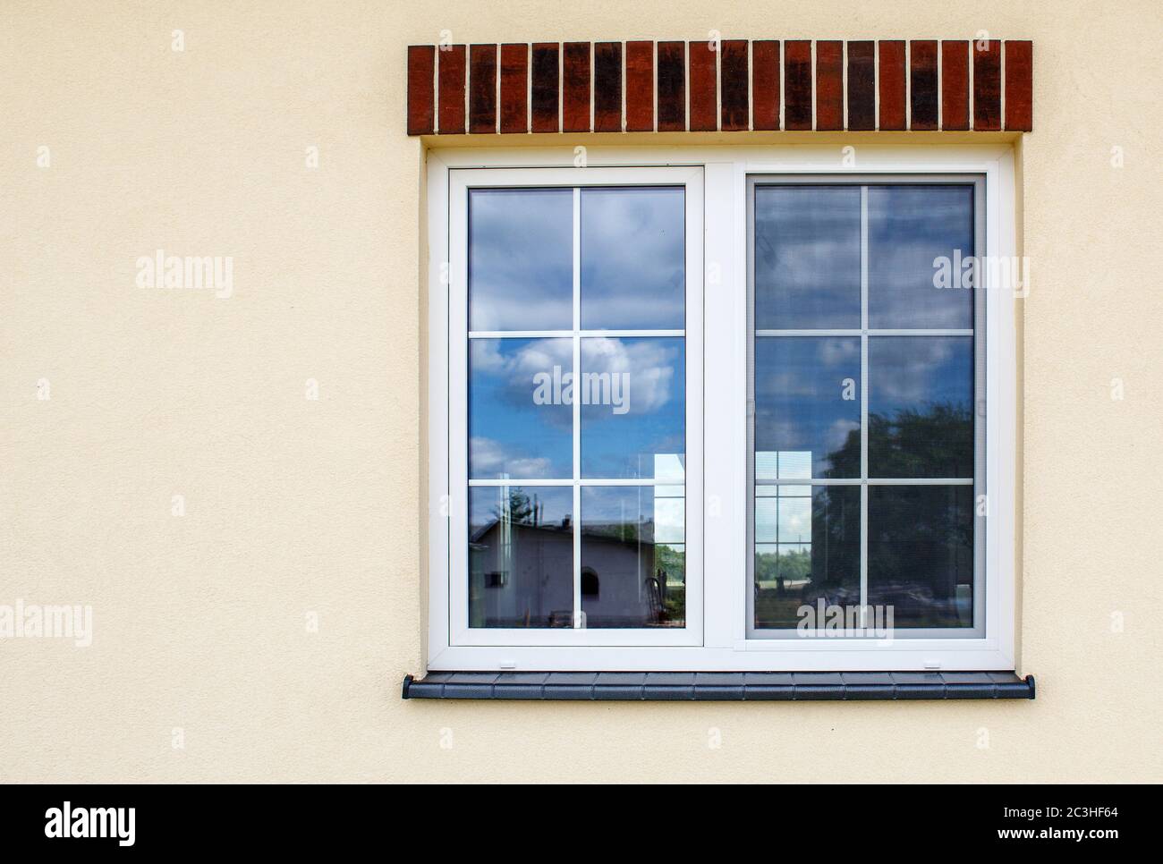 plastic window with mosquito net outdoor closeup Stock Photo - Alamy
