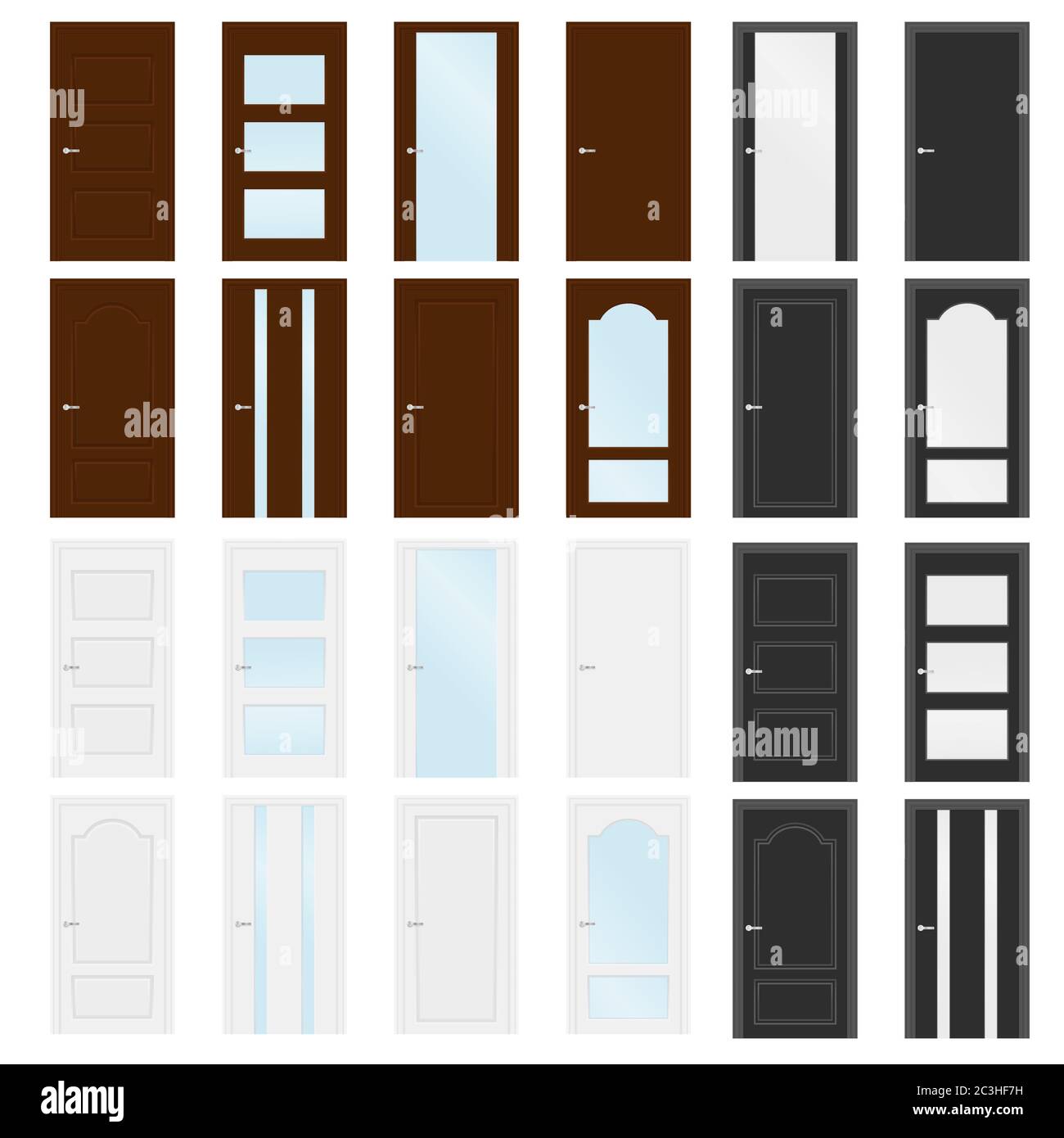 Collection of interior doors. House office doors Stock Vector Image ...