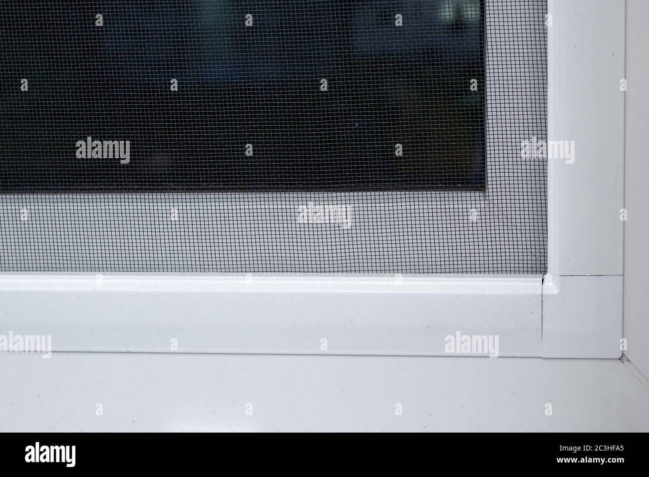 plastic window with mosquito net outdoor detail closeup Stock Photo - Alamy