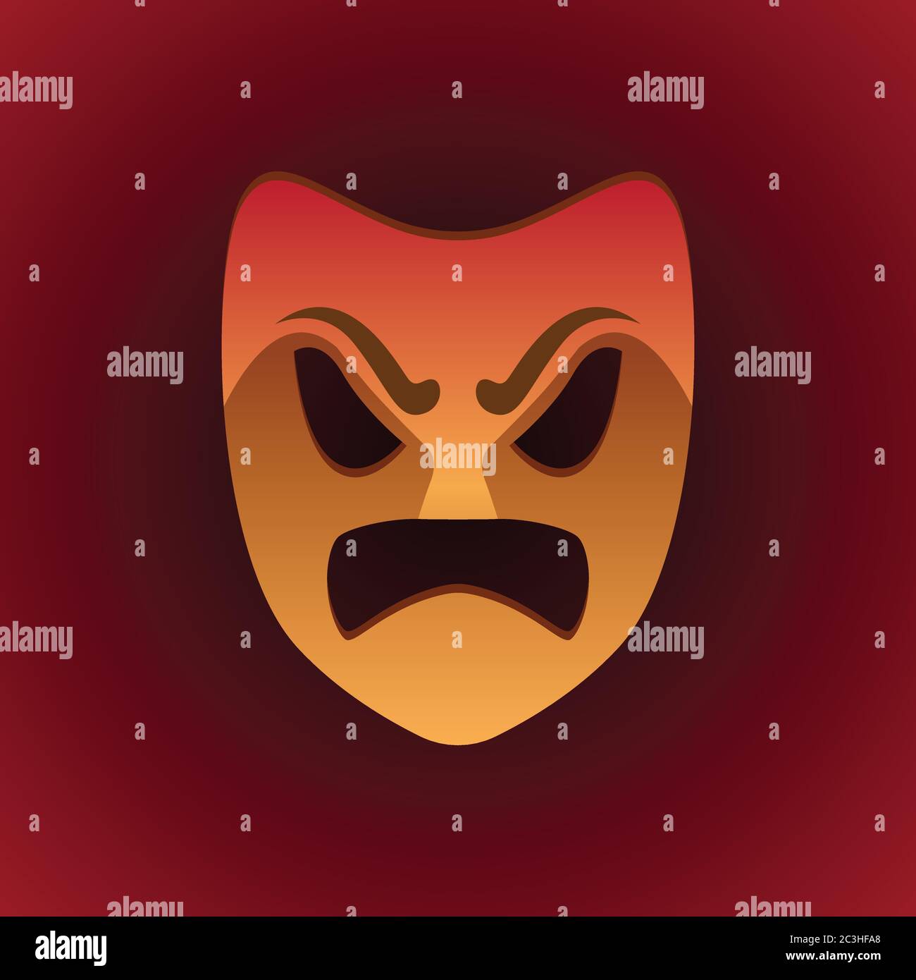 theatrical mask angry expression. vector illustration Stock Vector ...