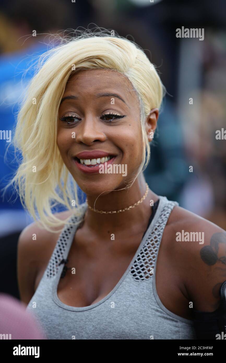 Imarn Ayton, 29, from the group Justice For Black Lives, at a Black ...