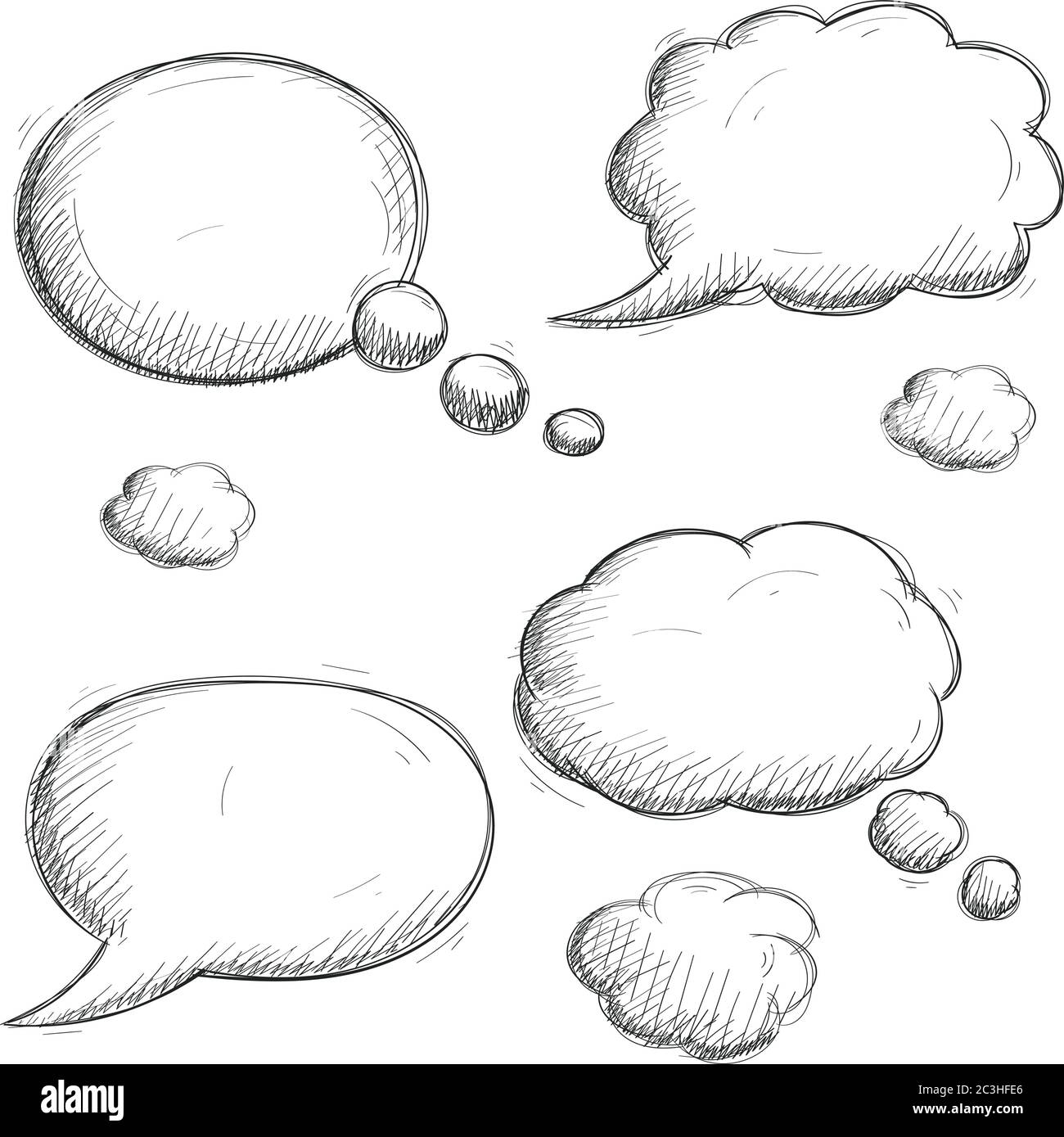 Speech bubbles. Hand drawn sketch Stock Vector Image & Art - Alamy