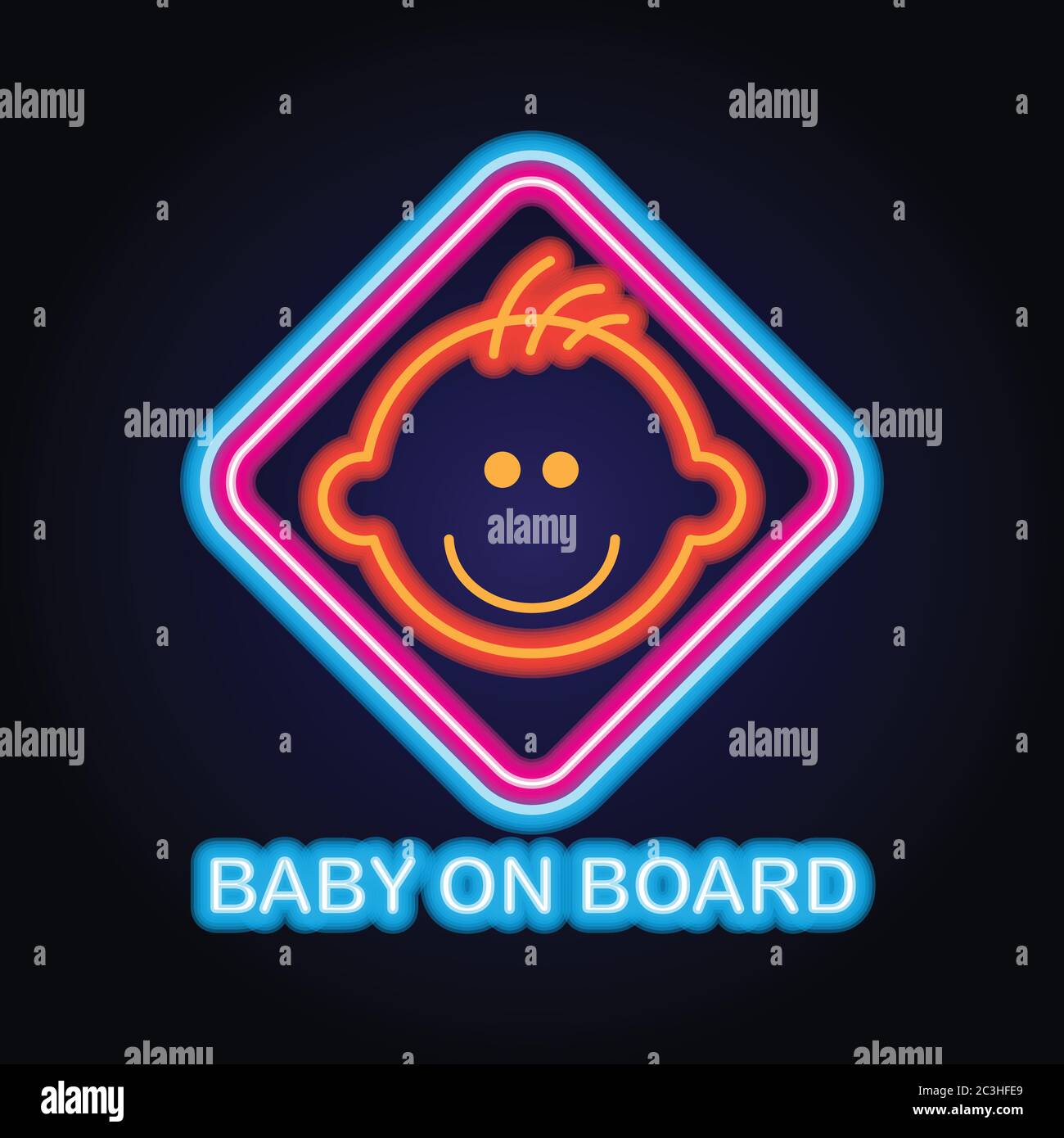 Neon on drive sign Stock Vector Images - Alamy