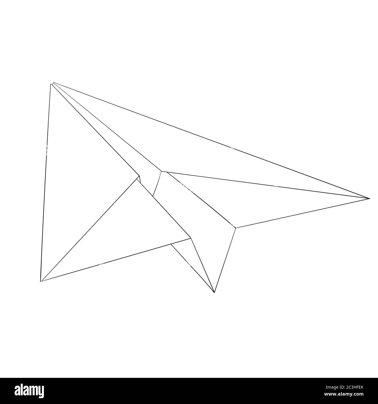 Paper airplane. Outline drawing Stock Vector Image & Art - Alamy