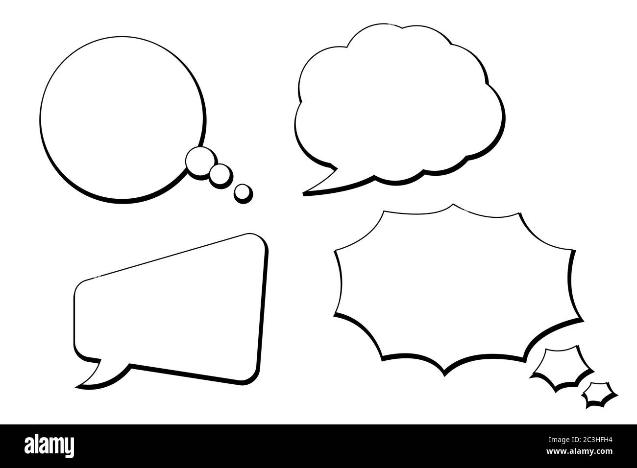 Speech bubbles. Outline icons Stock Vector Image & Art - Alamy