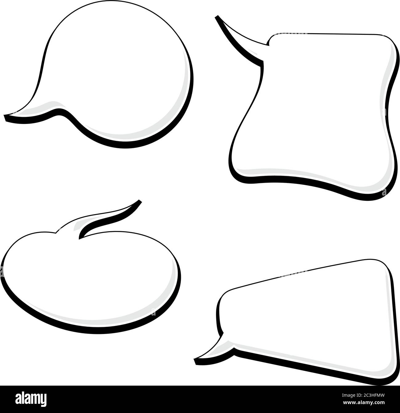 Speech bubbles. Outline icons Stock Vector Image & Art - Alamy