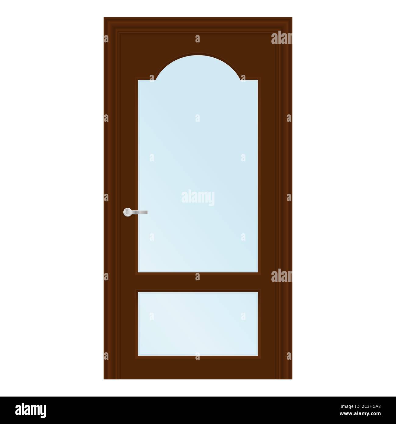 Brown interior door with glass element Stock Vector Image & Art - Alamy