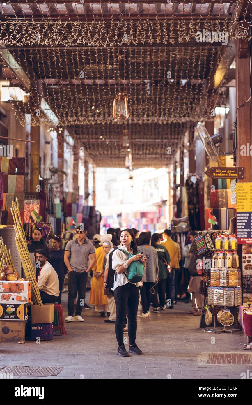 Dubai / United Arab Emirates - February 1, 2020: Beautiful young Asian ...