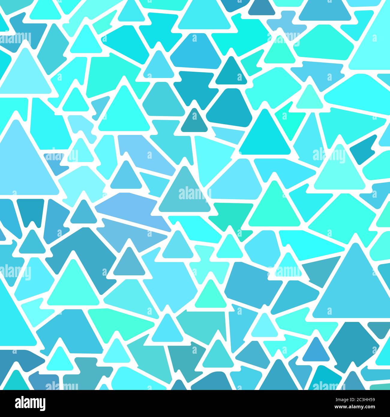 abstract vector stained-glass mosaic background - light blue triangles ...