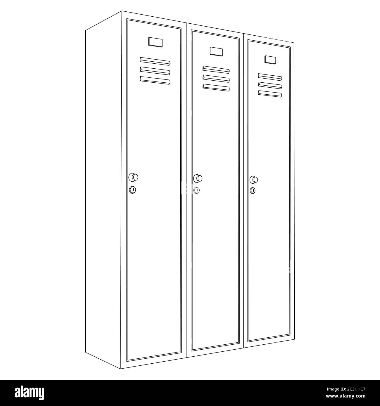 Lockers. Outline drawing Stock Vector Image & Art - Alamy