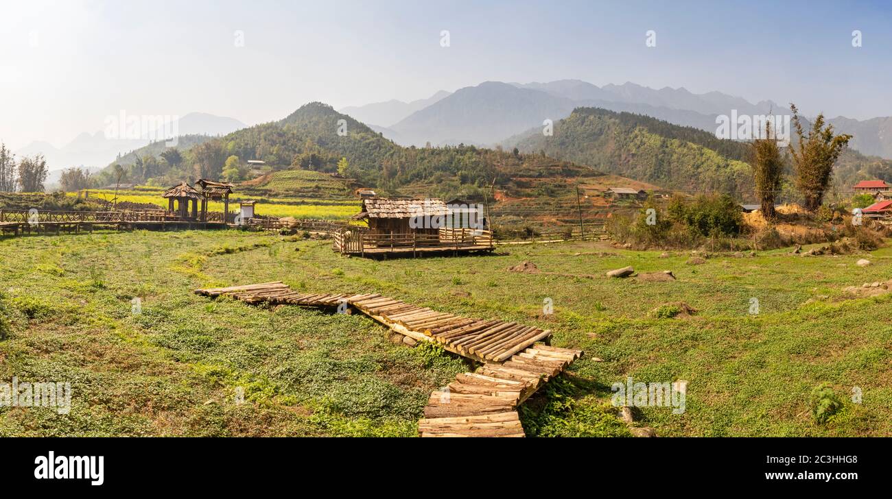 Views of Cat Cat village in Sapa (Sa Pa) Vietnam, the village of the H ...
