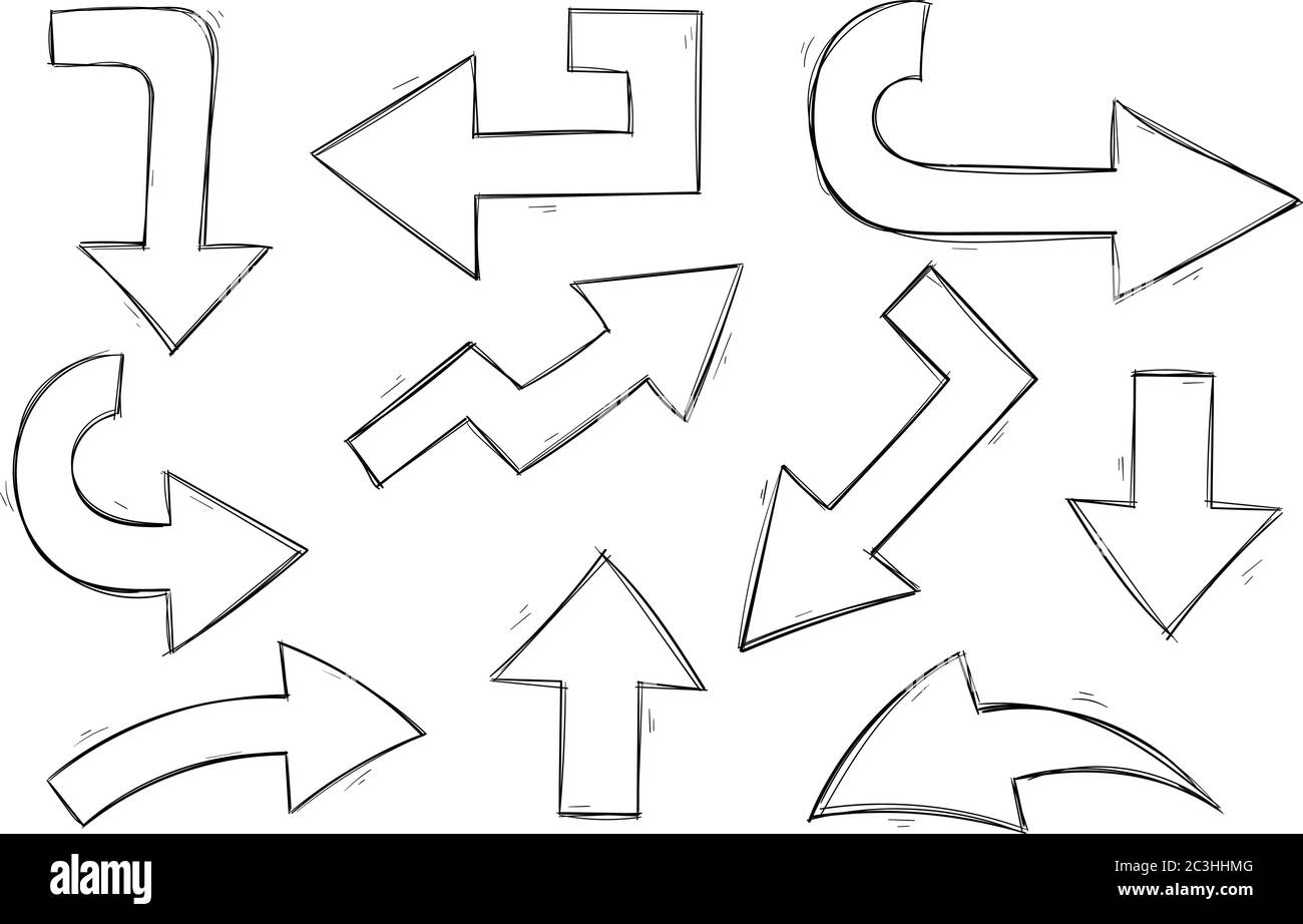 Arrows. Black and white hand drawn sketch Stock Vector Image & Art - Alamy