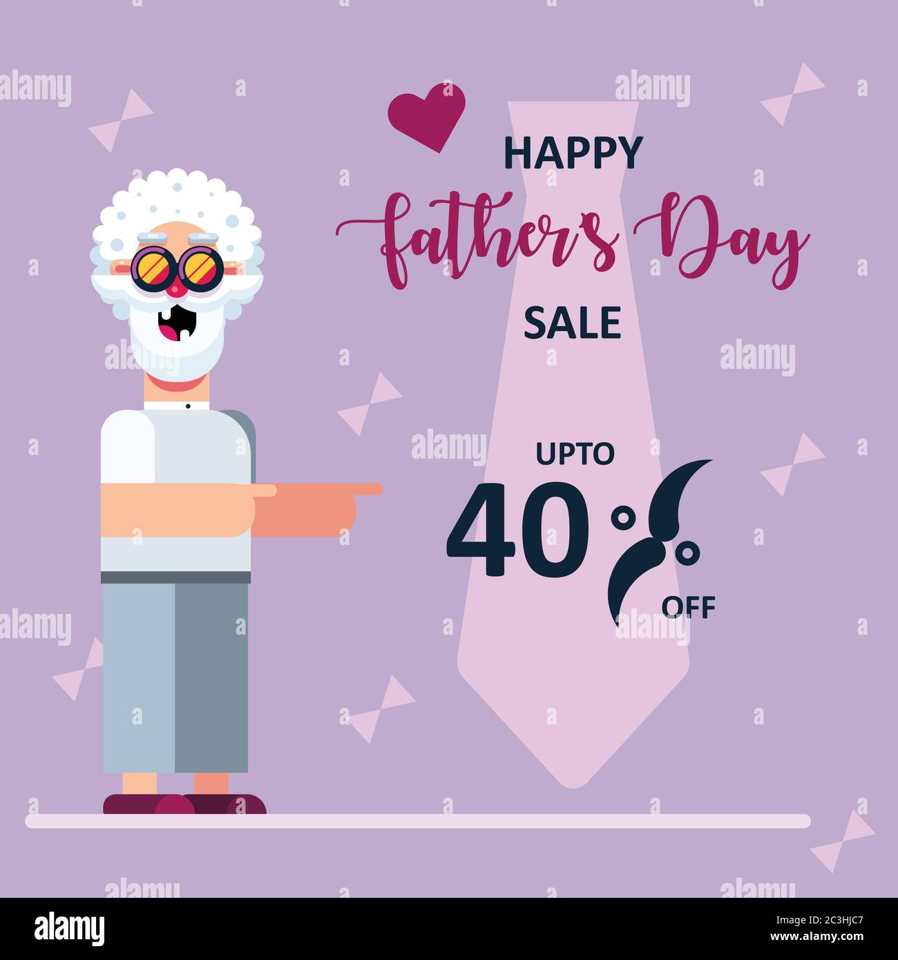 Happy Father's Day sale discount banner with father figure, vector ...
