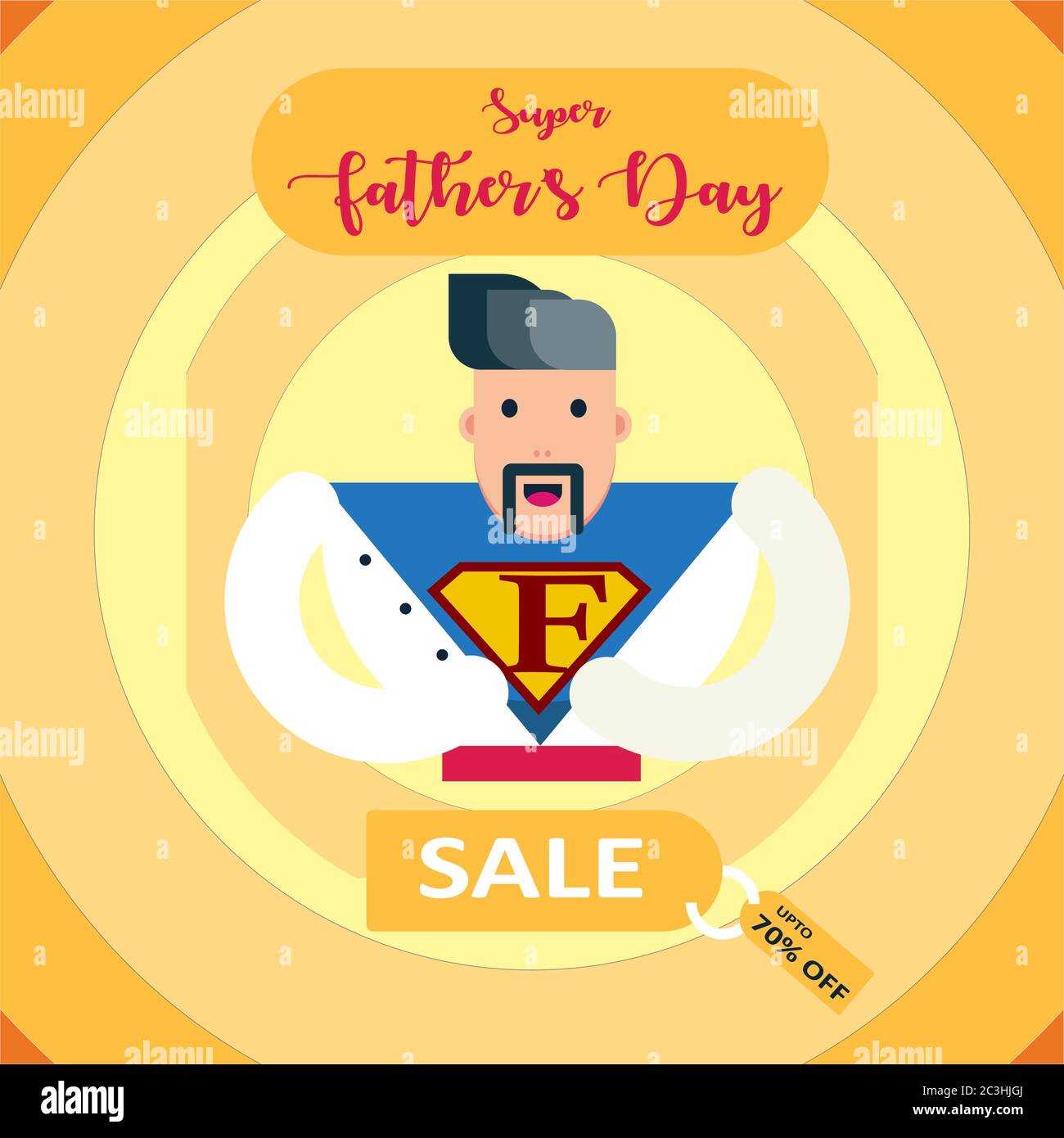Father's Day, super father, super sale banner, vector illustration ...