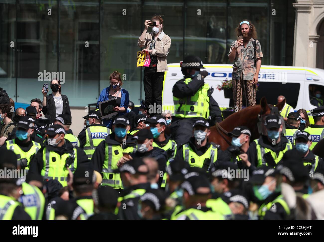 Crowds watch in George Square in Glasgow city centre after a Glasgow ...