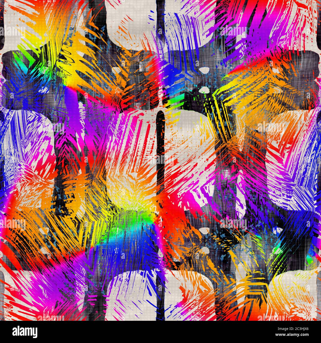 Seamless vibrant rainbow painted texture. Bold psychedelic neon ...