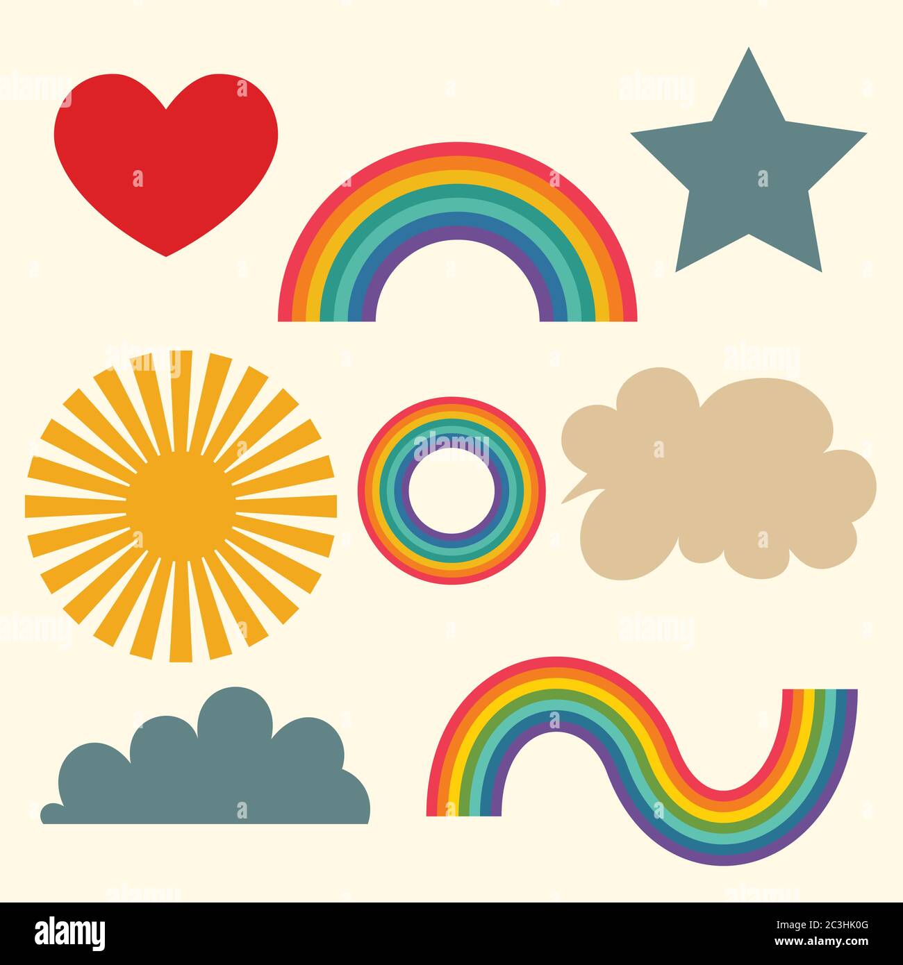 Set of old-fashioned design elements, objects and symbols Stock Vector ...