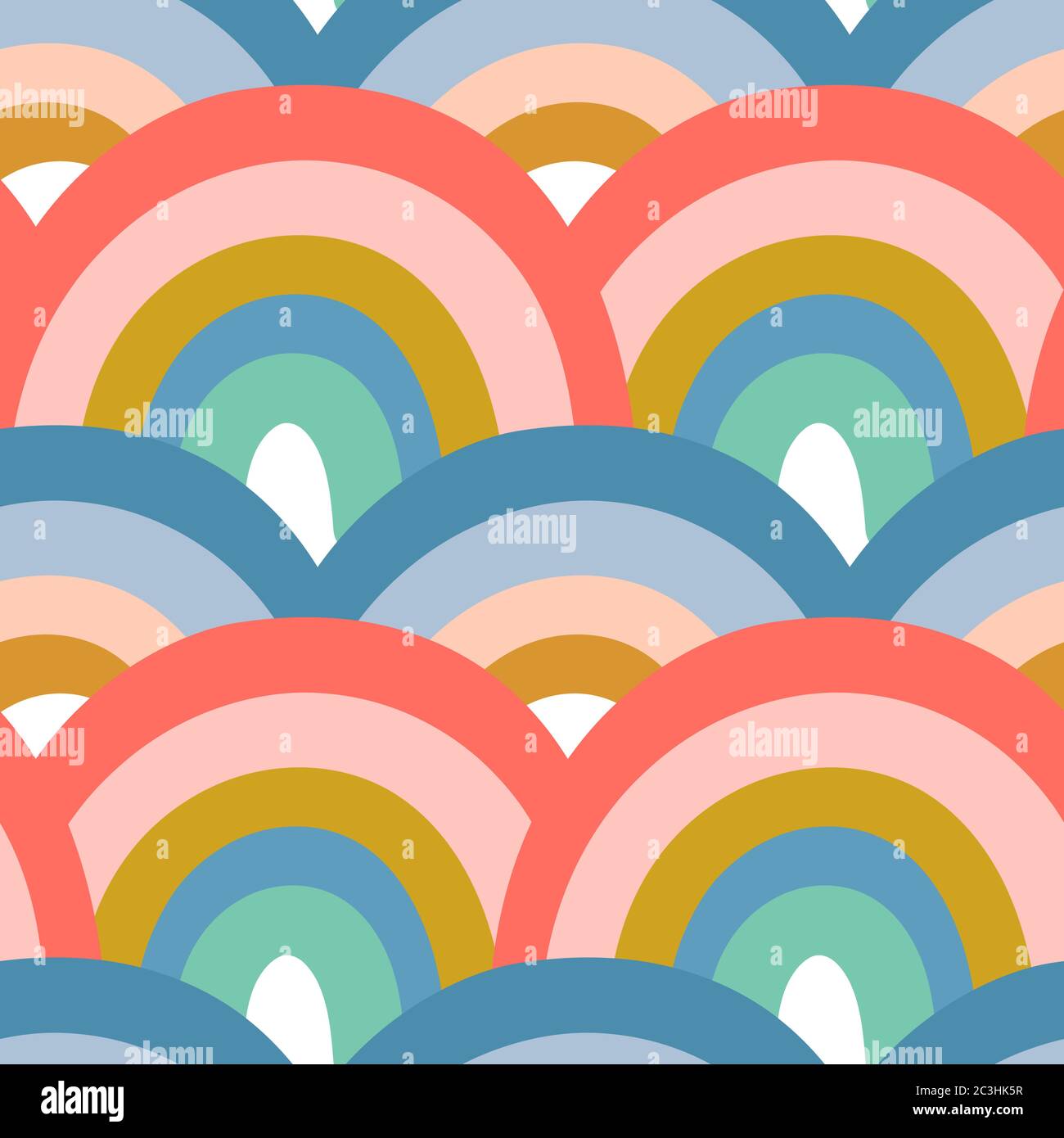 Seamless pattern with hand drawn rainbows. Creative texture for fabric ...
