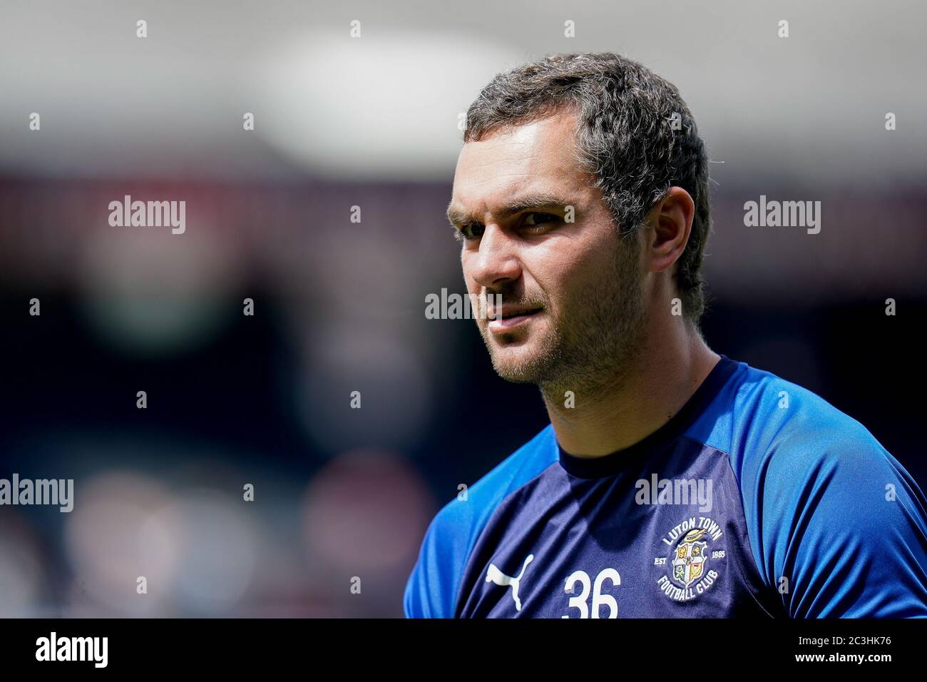Luton, Bedfordshire, UK. 20th June, 2020. James Shea of Luton Town ...
