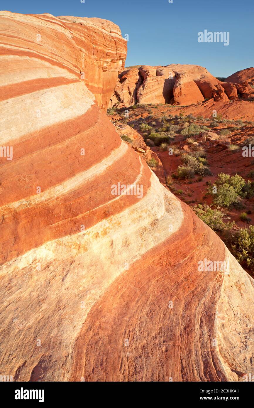 Colourful wave rock formation in the Valley of Fire state park, near ...
