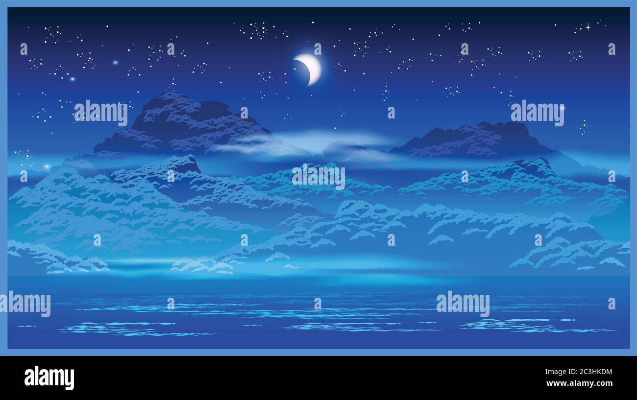 Vector illustration on the theme of highlands and beautiful landscapes ...