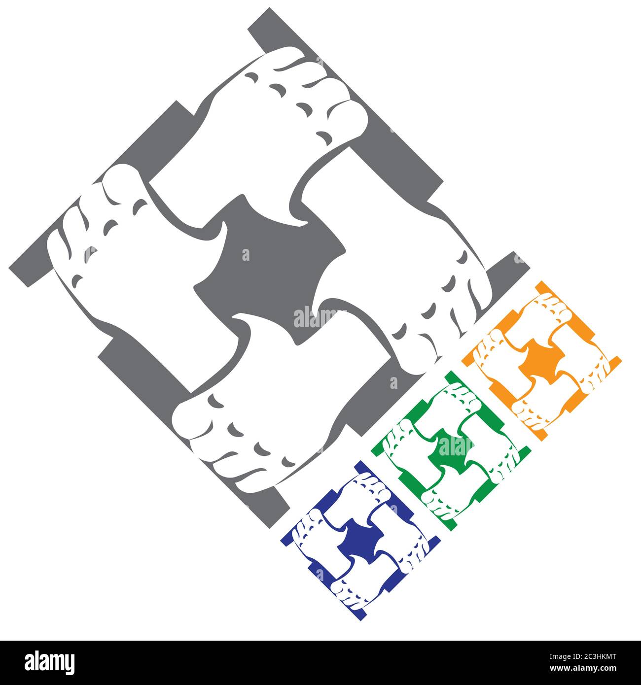 stylized hands symbolize support a strong friendship and partnership ...