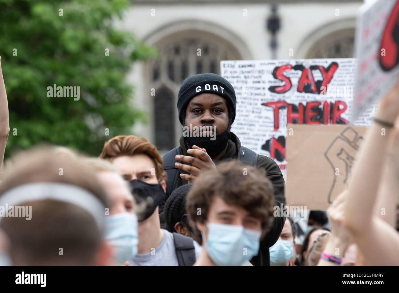 London, UK. 20th June, 2020. BLM Protestors give speeches at Parliament ...
