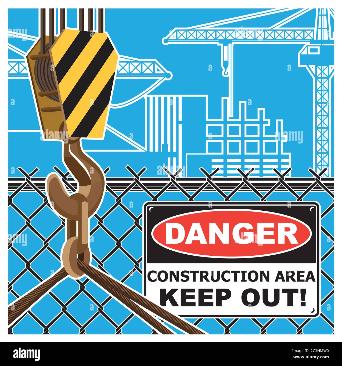 Stylized vector illustration on the theme of construction equipment and ...