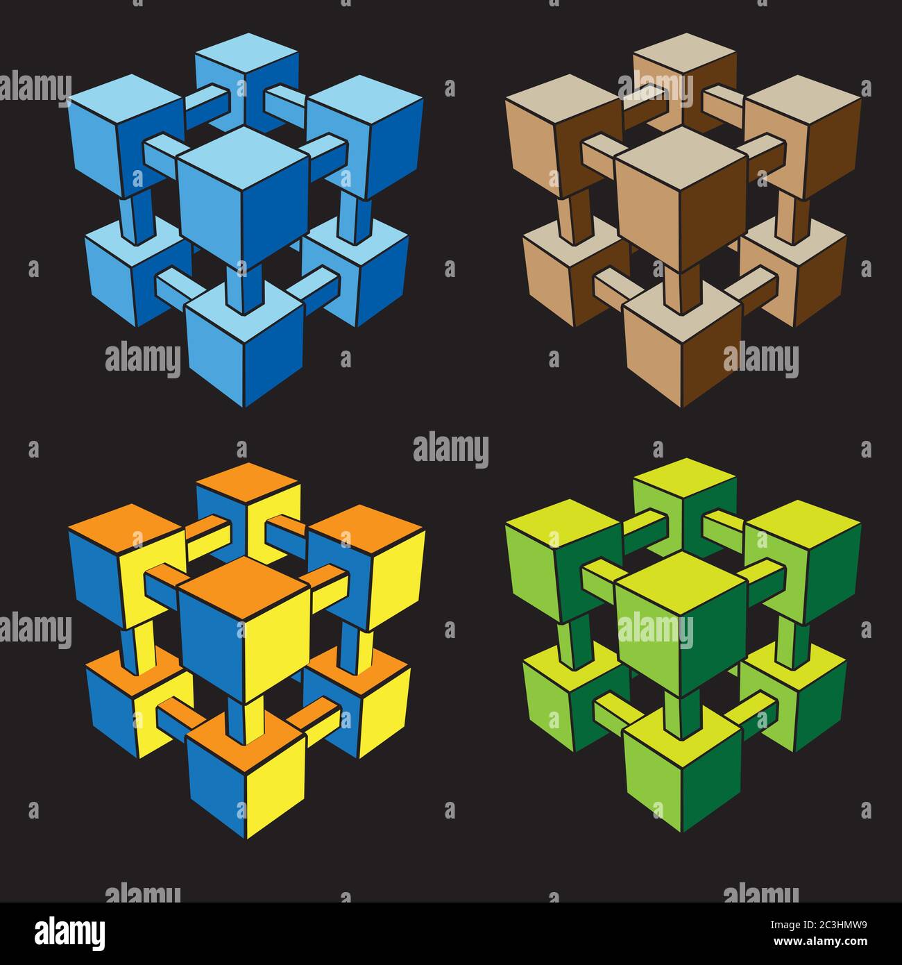 Abstract cell blocks 3d Stock Vector Images - Alamy