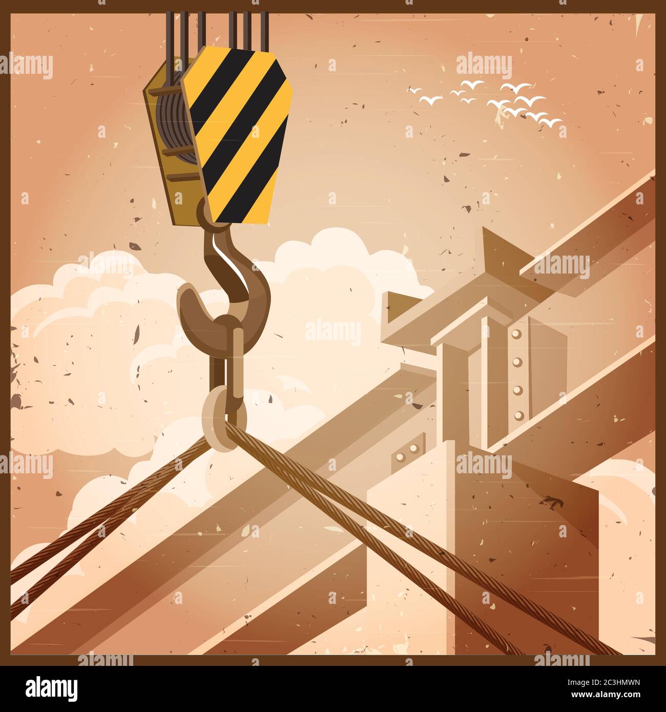 Vector illustration on the theme of building construction and building ...