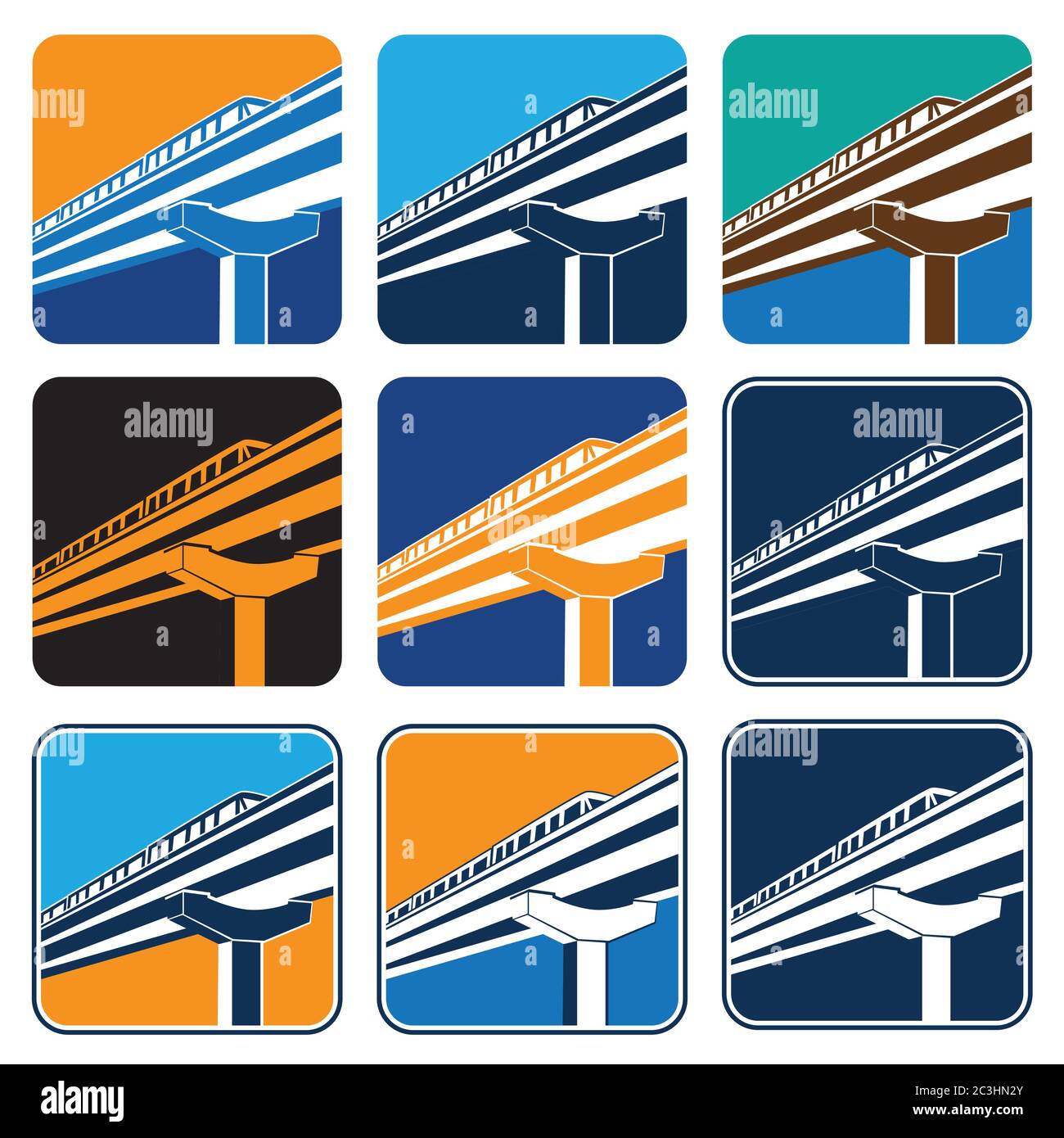 Vector illustration on the theme of urban transport. City train in ...