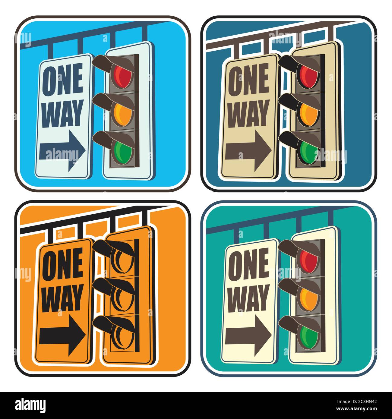 Stylized vector illustration on the theme of traffic in the city ...