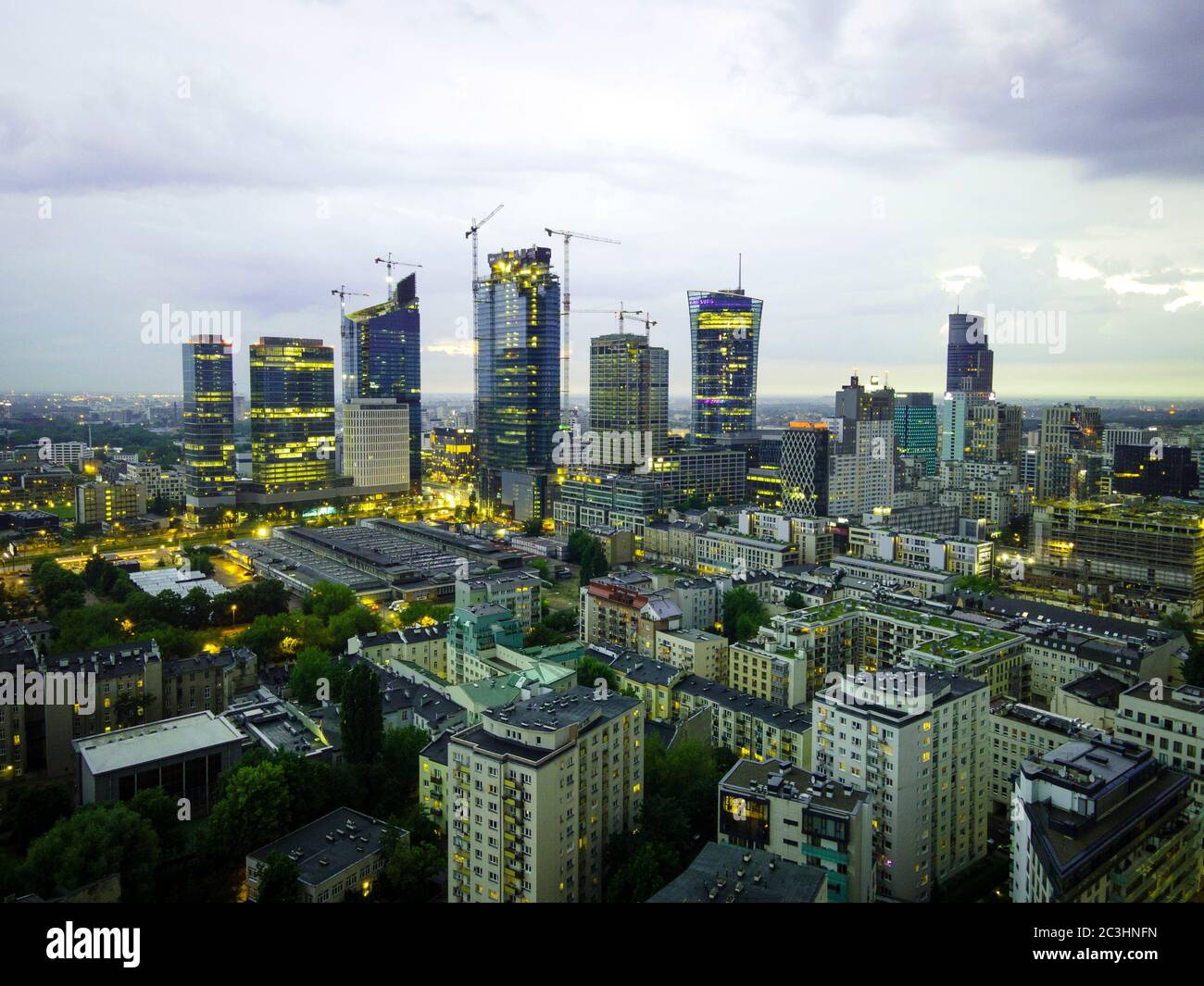The Warsaw Hub buildings are seen under construction in the Wola ...