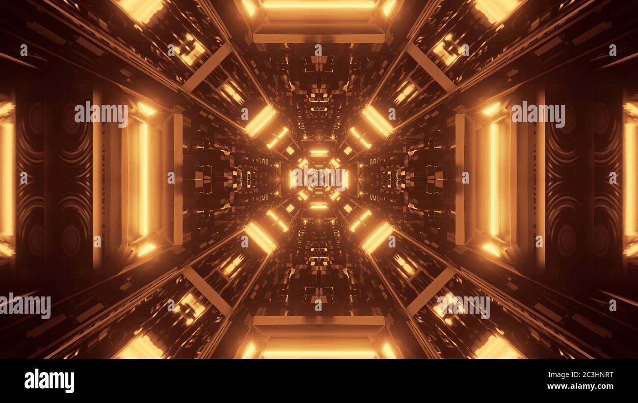 Cosmic environment with bright golden laser lights Stock Photo - Alamy