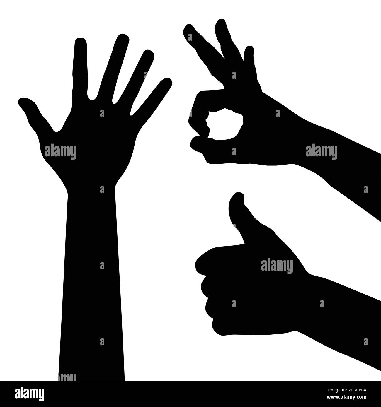 Vector illustration ok hand Black and White Stock Photos & Images - Alamy