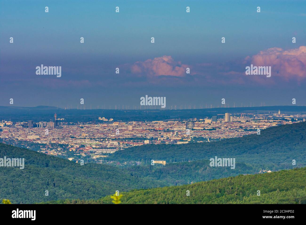 Wien, Vienna: Wienerwald, Vienna Woods, view to Hütteldorf and ...