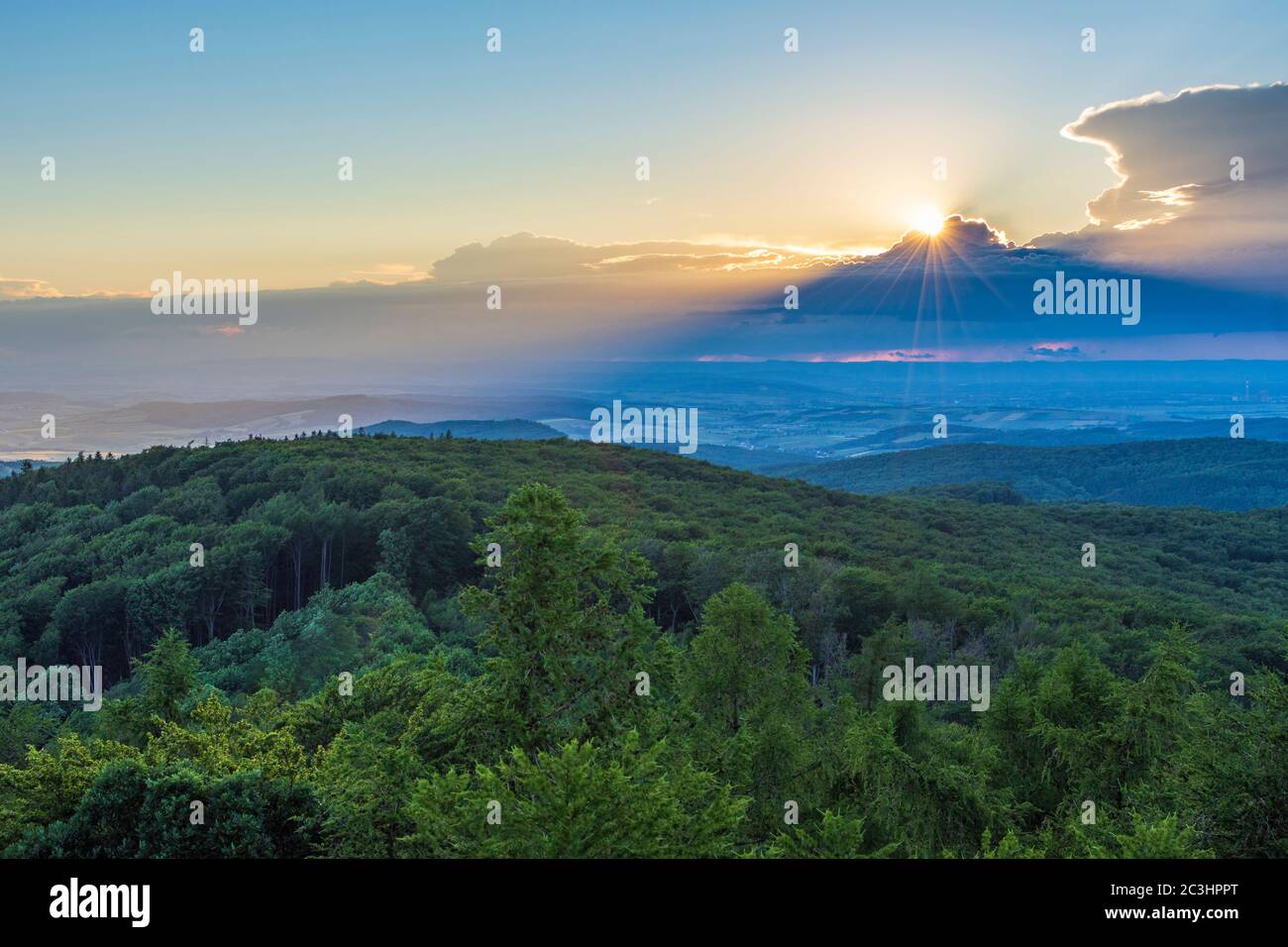 Tullnerbach: Wienerwald, Vienna Woods, view to the West from lookout ...