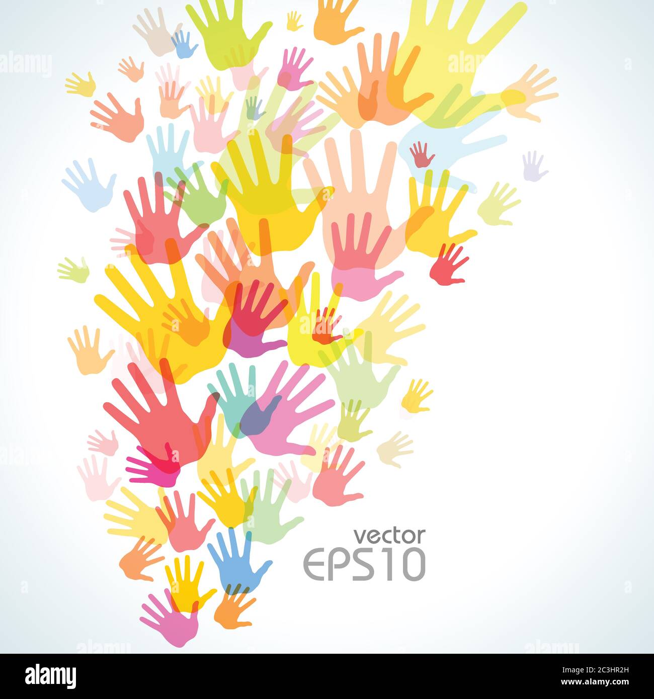 Colorful hand prints background. vector illustration Stock Vector Image ...