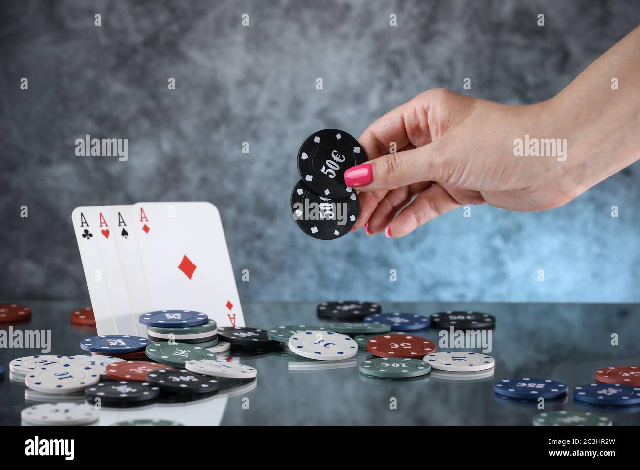 Back of hand holding cards hi-res stock photography and images - Alamy