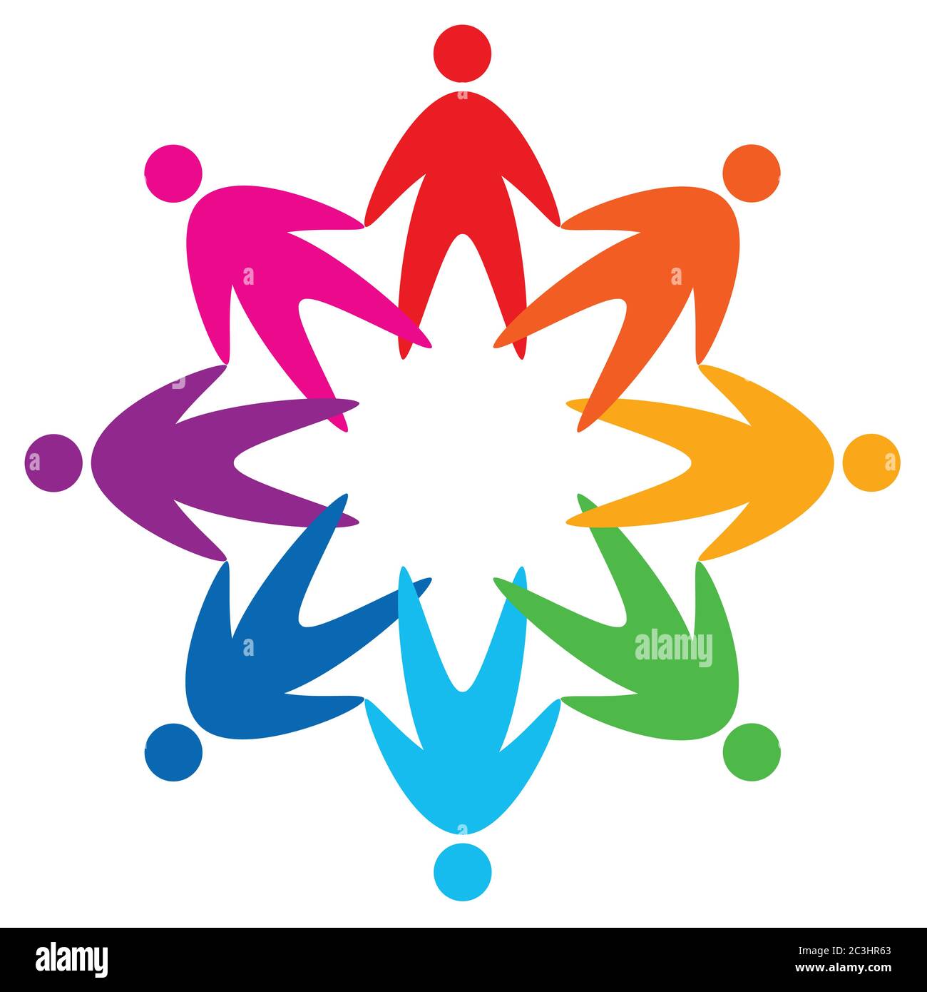 Star logo of colorful people pictogram, vector illustration Stock ...