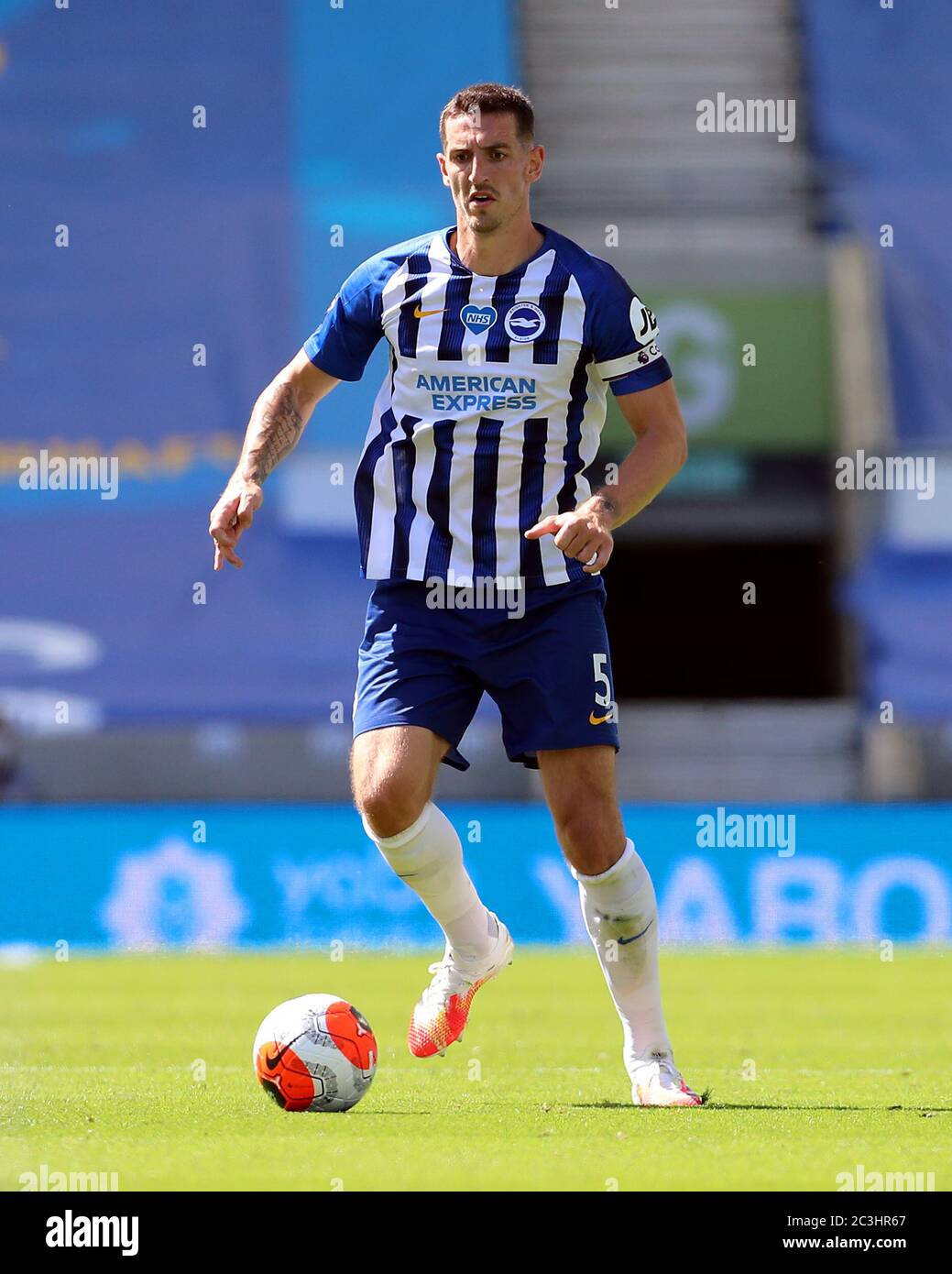 Brighton and Hove Albion's Lewis Dunk during the Premier League match ...