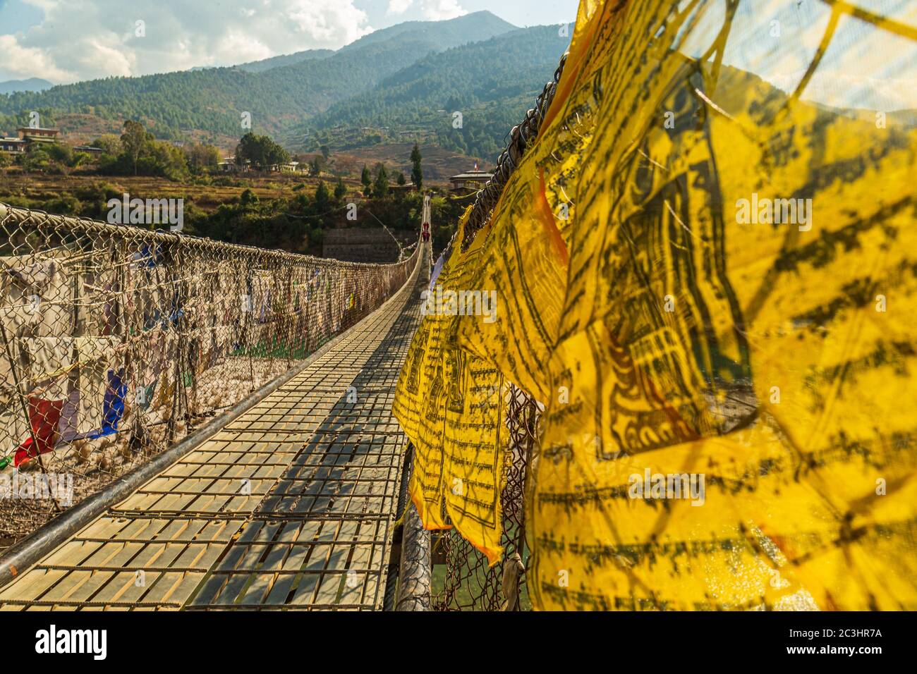 The longest suspension bridge in Bhutan Stock Photo - Alamy