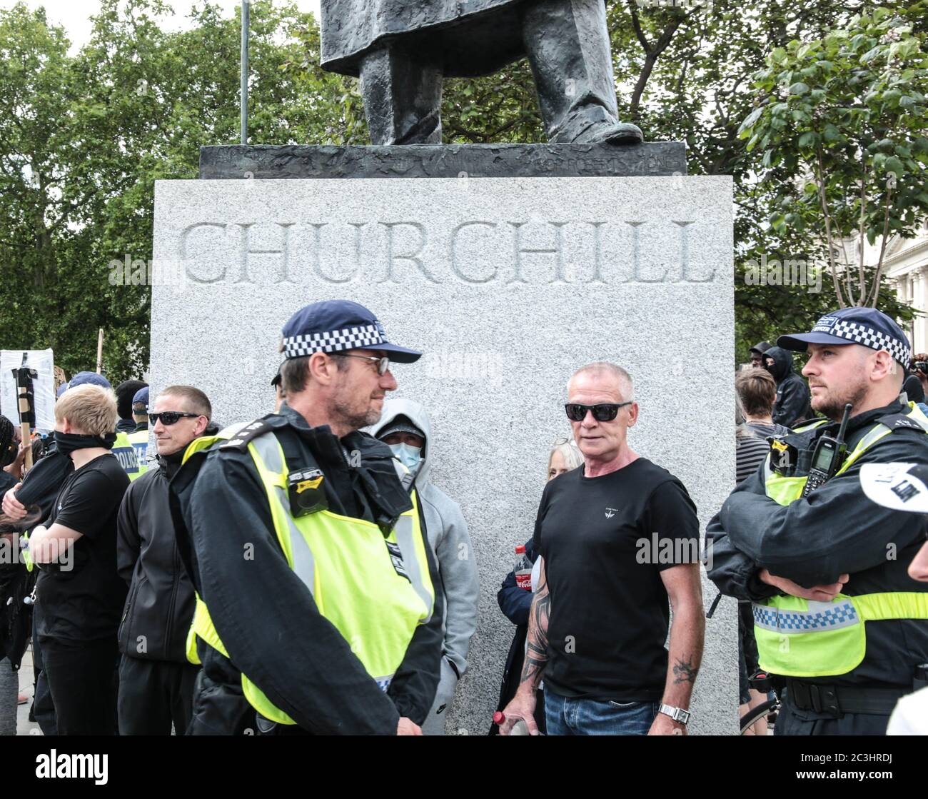 White People Guarding The Statue High Resolution Stock Photography and ...