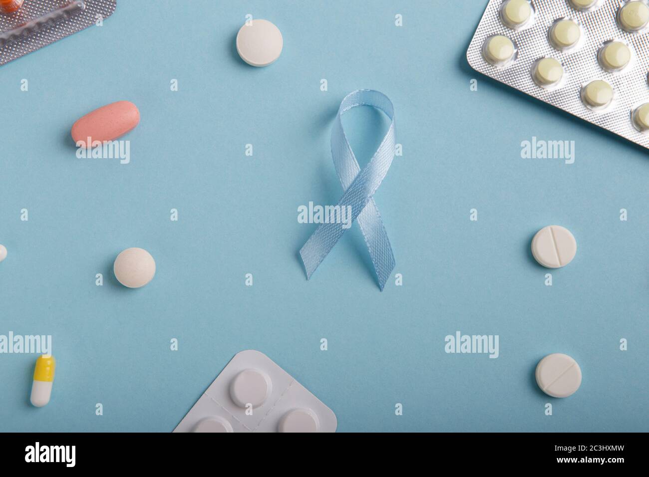 Prostate Cancer Awareness Blue Ribbon. World Prostate Cancer Day Stock ...