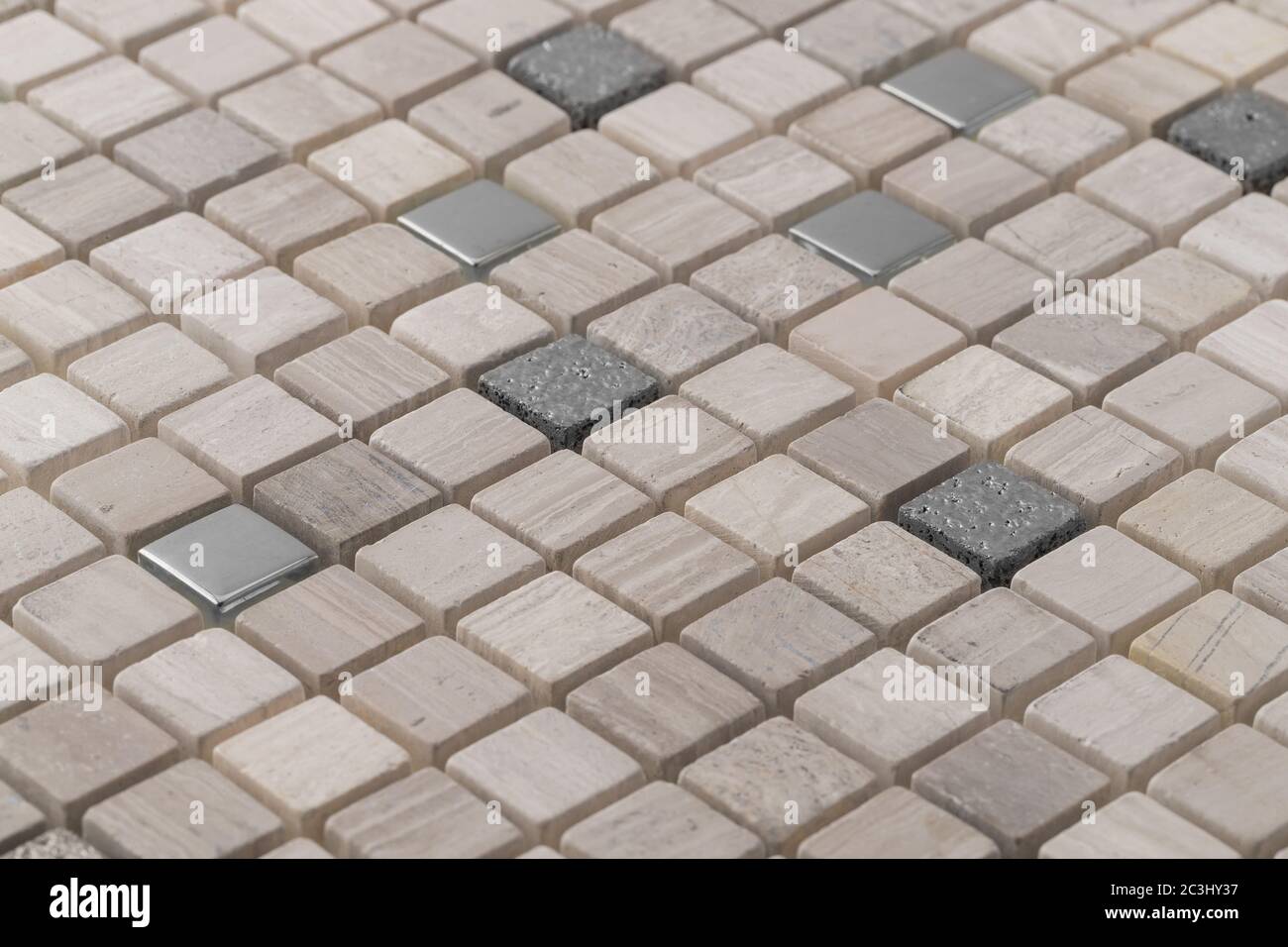 Closeup of cool square mosaic tiles under the lights - great for ...