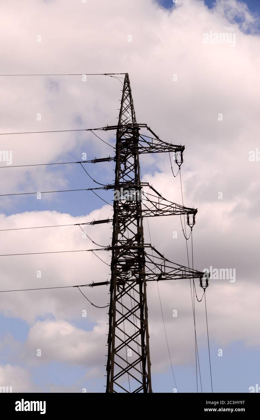 High Voltage Electric Transmission Tower Energy Pylon Stock Photo - Alamy
