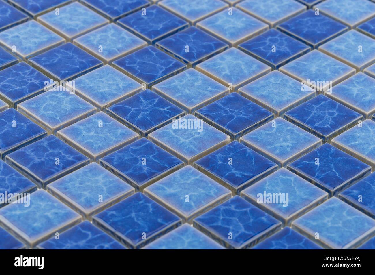 High angle closeup shot of ceramic tiles in shades of blue Stock Photo ...
