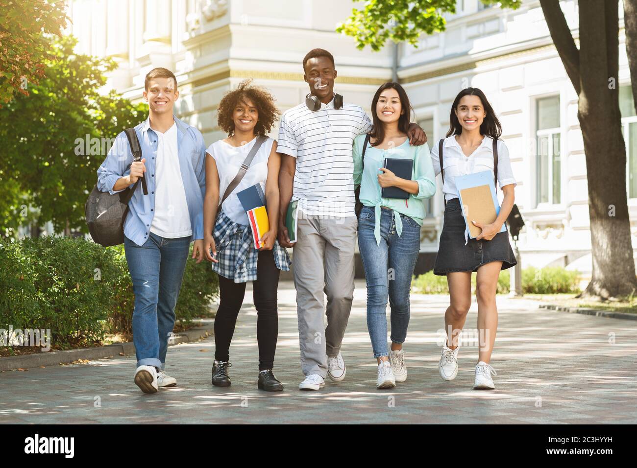 College Students Walking To Class